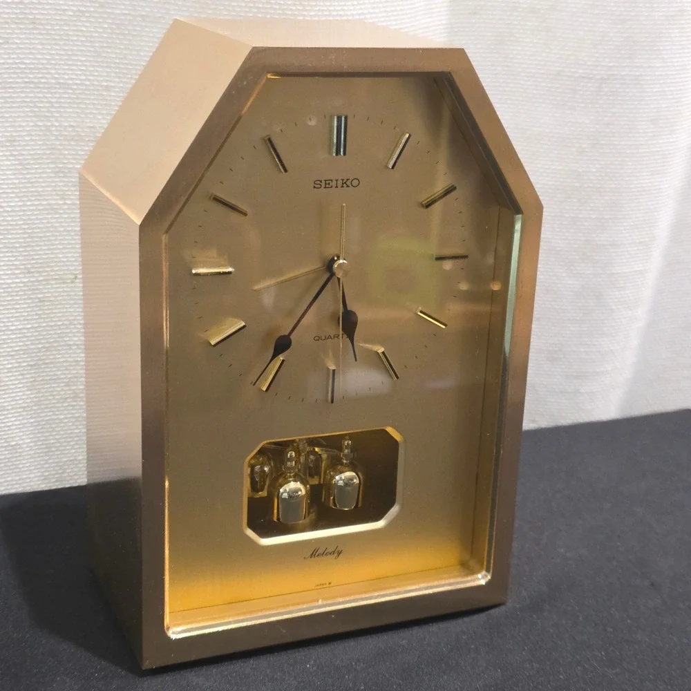 Seiko | Wall Decor | Vintage Seiko Melody Quartz Mantle Clock Gold ...